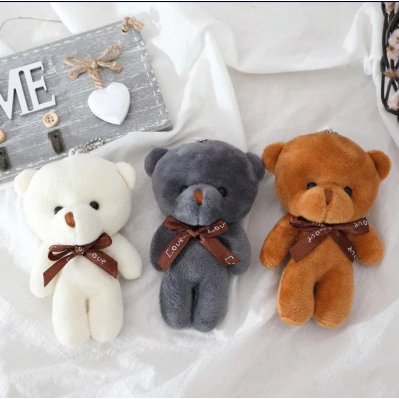ON HAND 12cm 4.7inch Mini Teddy Bears Ribbon Stuffed Animal Toy ...