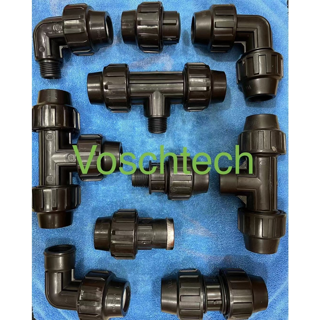 PE Compression Fittings 1/2"20mm-1"32mm. elbow tee coupling adapter plug | Shopee Philippines