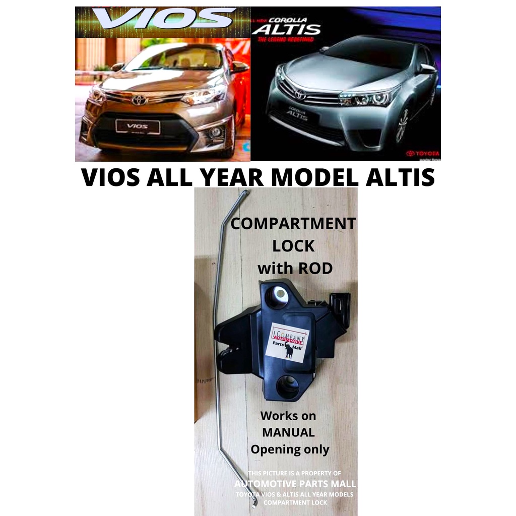 ALTIS VIOS Compartment Lock With Rod Toyota All Year Models | Shopee ...