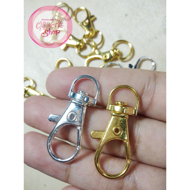 Gold/ Silver Swivel Lobster Hook Key Ring Connector for DIY Jewelry ...