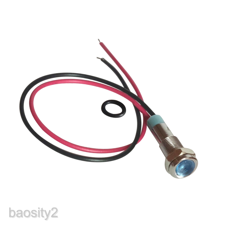 220V 6mm Metal LED Dashboard Warning Light Car Panel Indicator Lamp ...