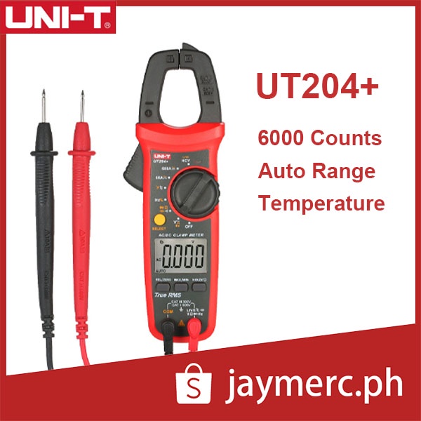 UNI-T UT204+ digital clamp meter automatic range true RMS high precision multimeter 6000 Counts ...