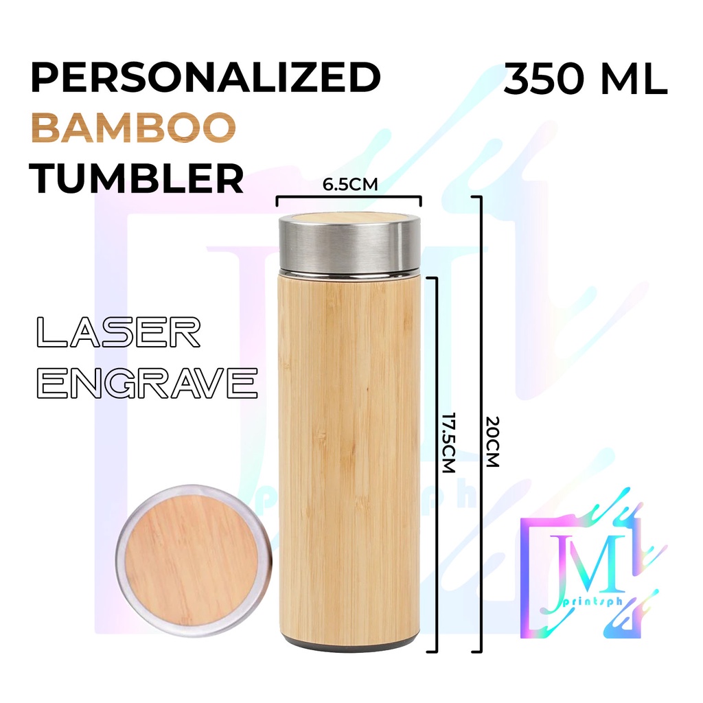 JMPrints : Customized Laser Engraved Bamboo Tumbler Thermos Bottle ...
