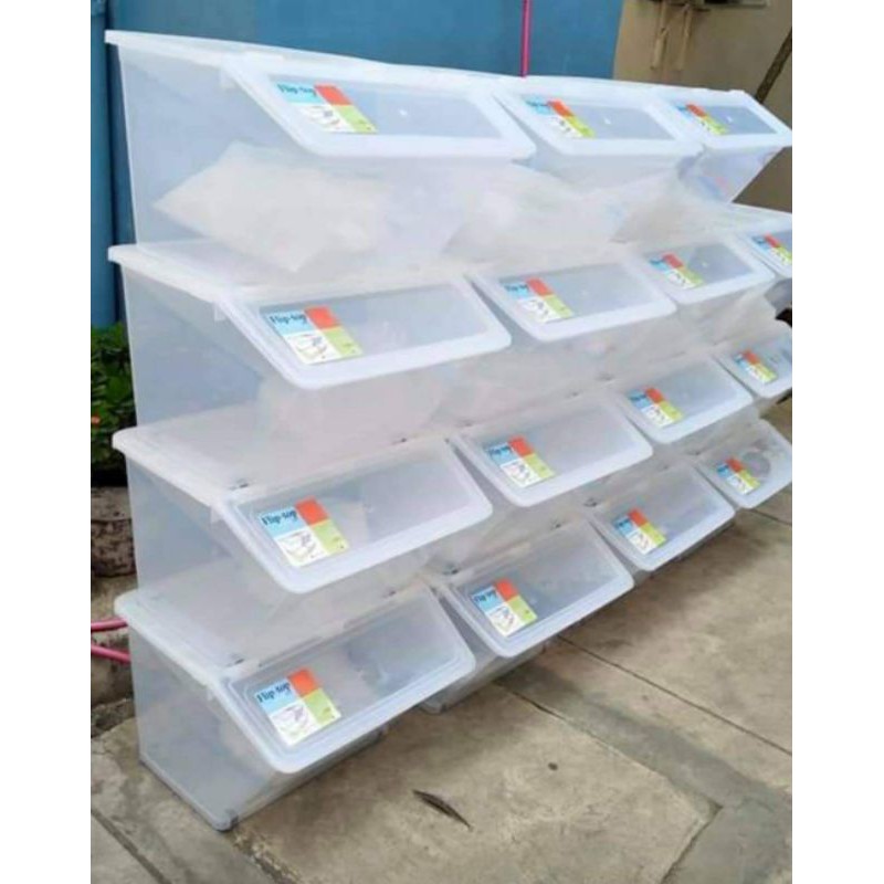 flip top storage box with wheels (big) 56L (small) 48L | Shopee Philippines