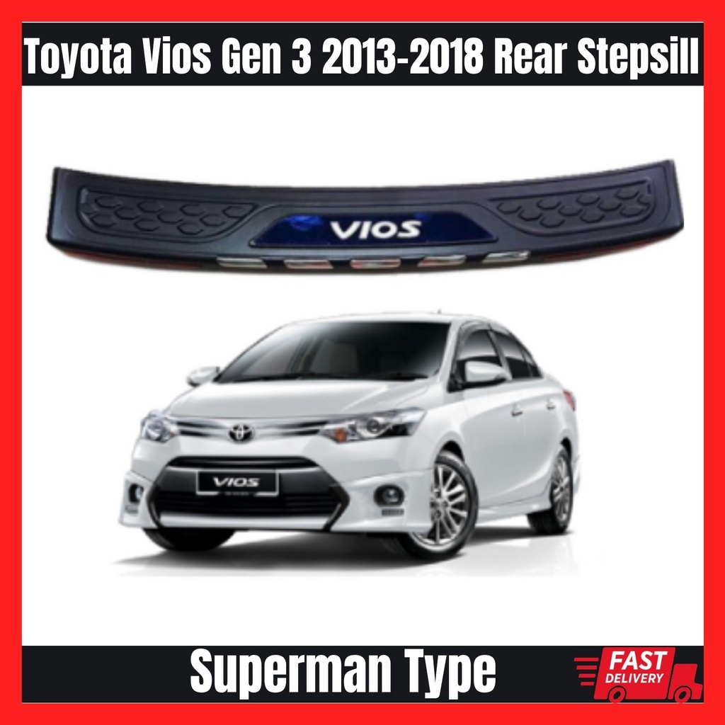 Toyota Vios Gen 3 Superman 2013-2018 Rear Stepsill Rear Bumper Guard ...