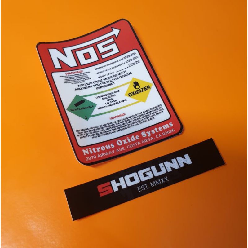 NOS Nitrogen Oxide Bottle Label Laminate Vinyl Sticker /4x3inches ...