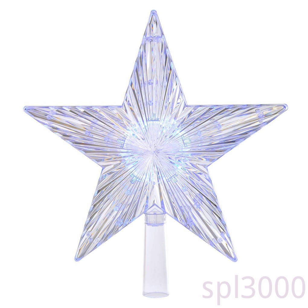 SPL-Color Changing LED Light Up Star Christmas Tree Topper Xmas ...