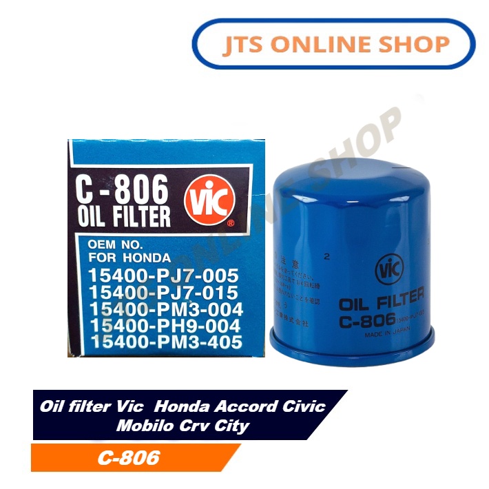 Oil filter Vic C-806 Honda Accord Civic Mobilo Crv City | Shopee ...