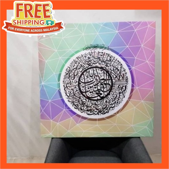 Art Canvas Frame Surah Al Fatihah Colorful With Stretching Frame ...