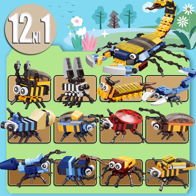 12ni1 Insect Animal Encyclopedia Compatible Le Small Particle Building ...
