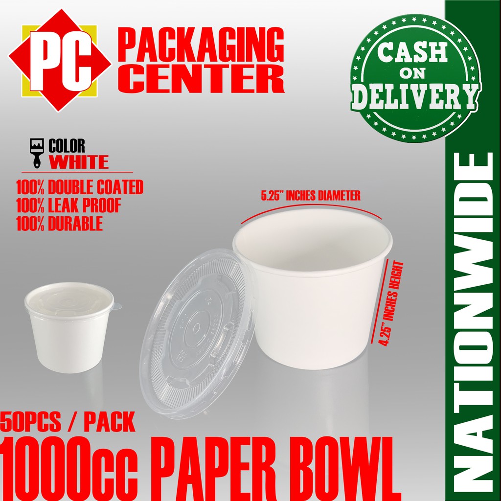 1000cc Paper Bowl With Lids Set by 50pcs per box | Shopee Philippines