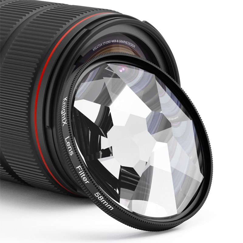 KnightX 9 Prism Filter 52mm 58mm 67mm 77mm Camera Split Diopter ...