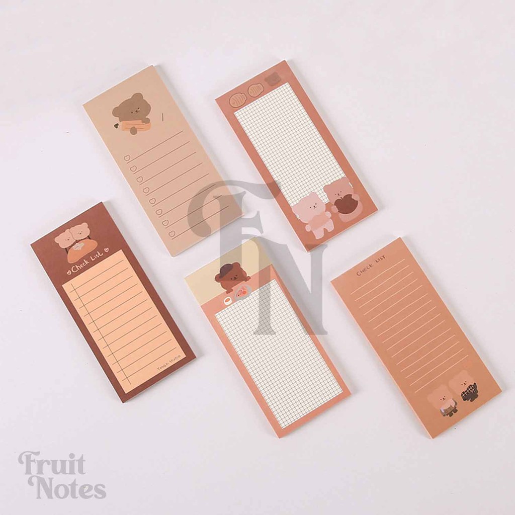 SN132 50 sheets Bear Theme Notepad (6.5x14cm) | Shopee Philippines