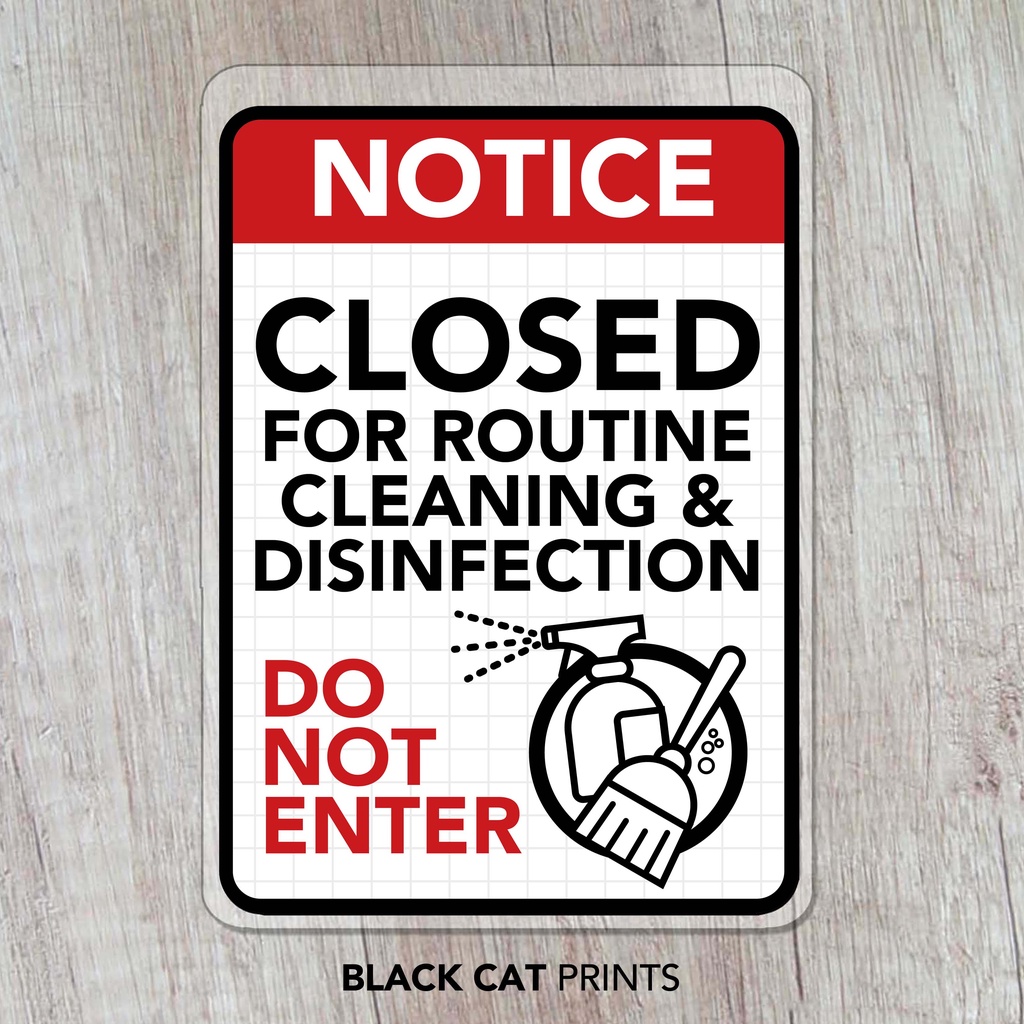 Area Closed Off/ Closed for Cleaning Sign | Laminated Signage | Sign ...