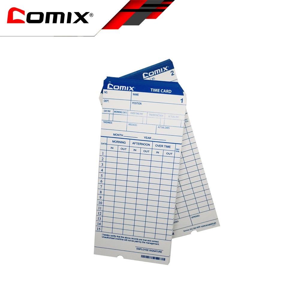 Comix Time Card For Time Recorder | Shopee Philippines