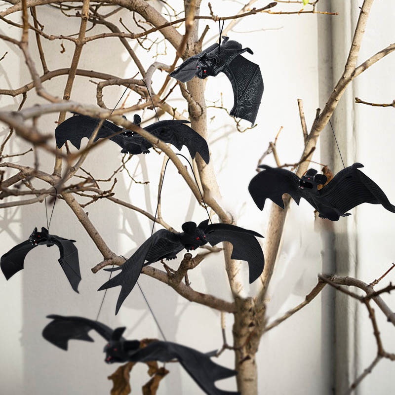Lifelike Fake Bat Halloween Decorations Haunted House Horror Props ...