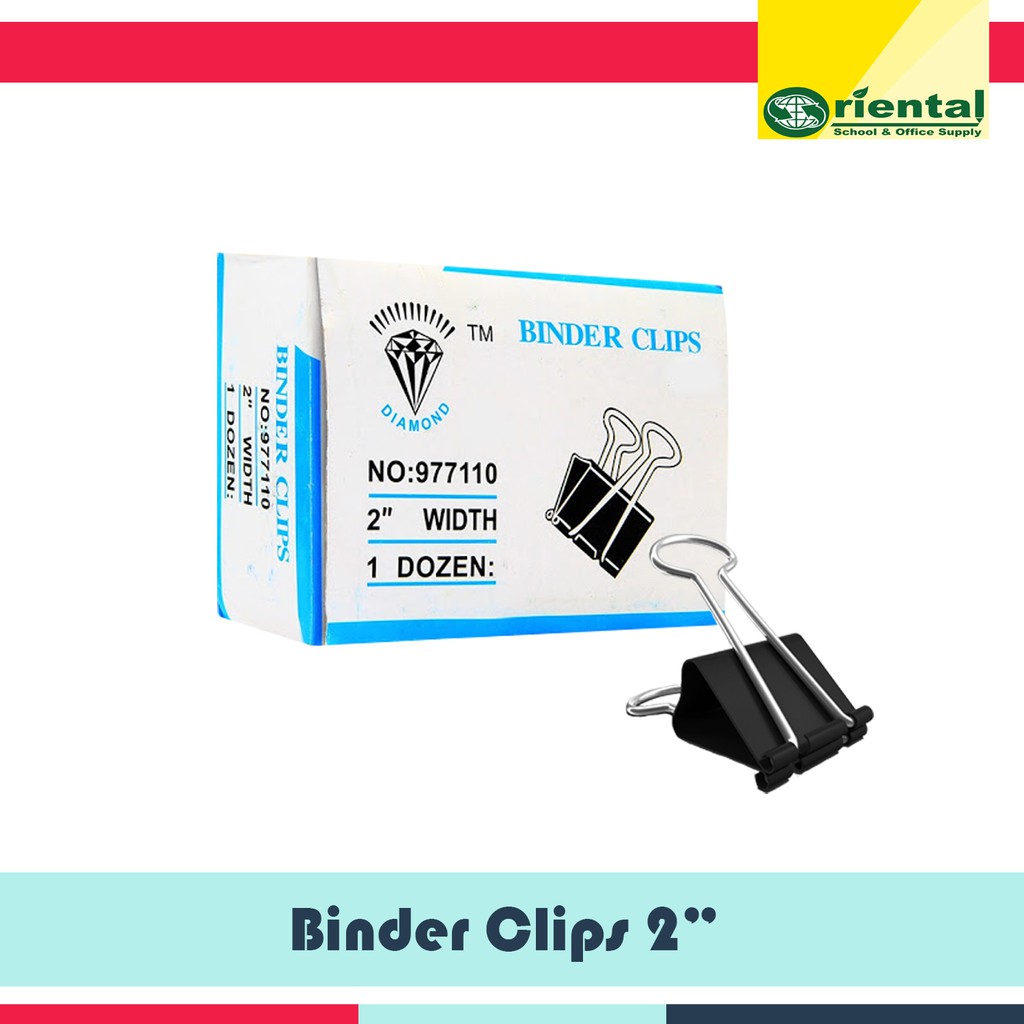1 dozen Binder Clips 51mm - 2 inches - 12 pcs in a box - Sold per box ...