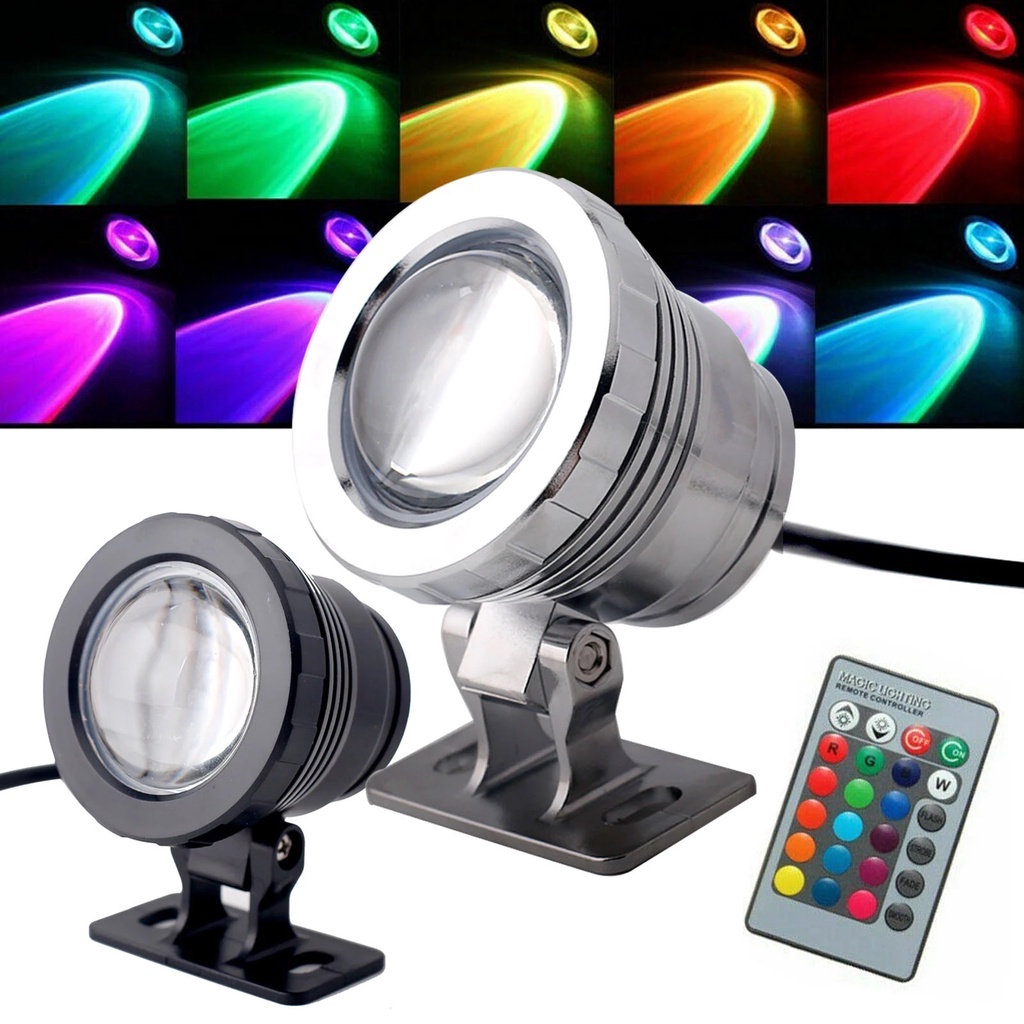 RGB Waterproof IP68 LED Flood Light Underwater Fountain Pool Pond ...