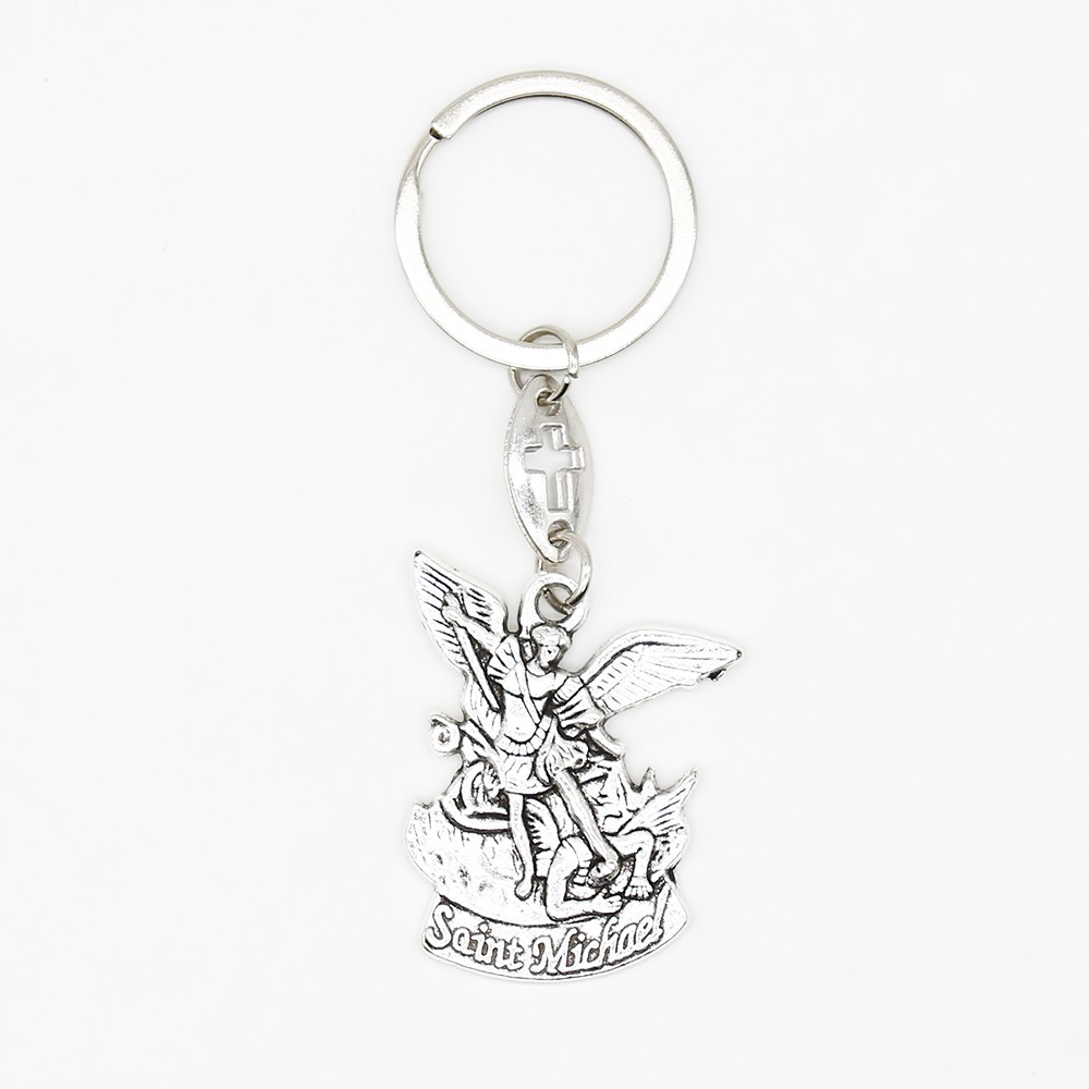 St Michael Keychain Keyring Metal Medal Catholic - Artesano Gifts ...