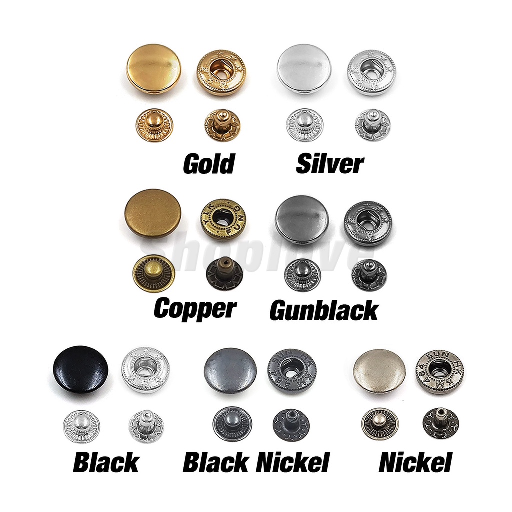 50 Or 70 Sets Snap Fasteners Metal Snaps Press Button Studs For Sewing ...
