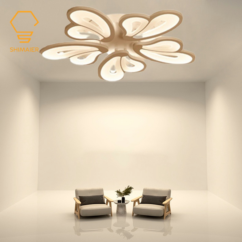 SHIMAIER LED Ceiling Light 5 Heads Butterfly Tri-Color Bulb Pendant ...