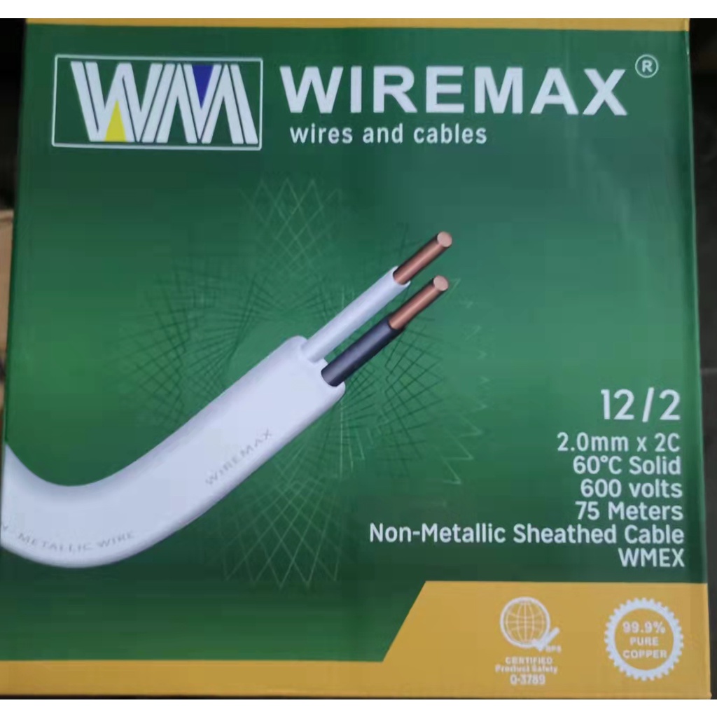 WIREMAX PDX Wire Non-Metallic Sheathed Cable WMEX 2.0mm² x 2C #12/2 ...