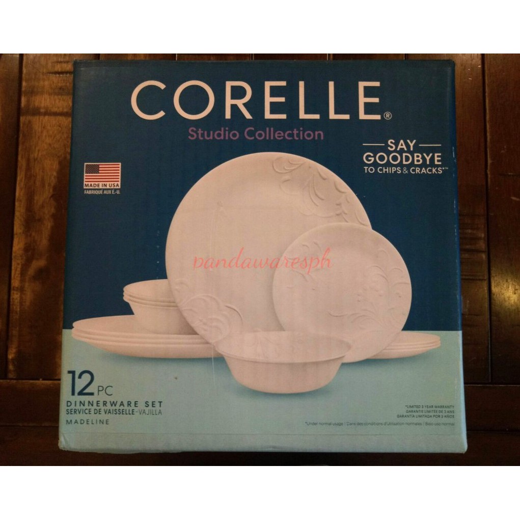 12pcs - Corelle Studio Madeline Embossed | Shopee Philippines