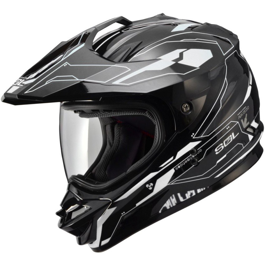 SOL Dual Sport Motard SS-1 Edge Helmet (Black/Silver) | Shopee Philippines