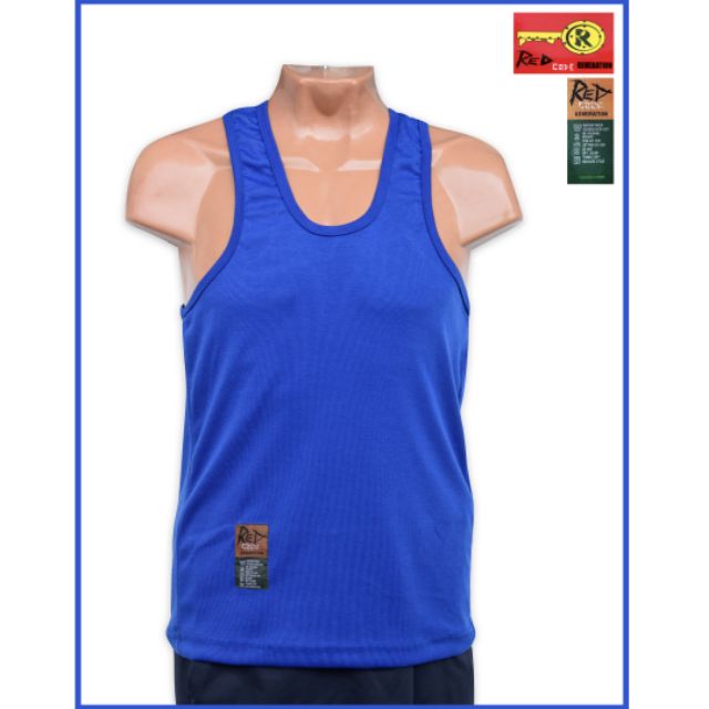 Men's Plain Cotton Sando ROYAL BLUE 1x1 | Shopee Philippines