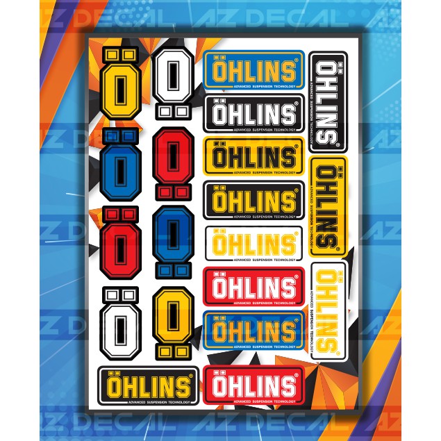 Colorful Ohlins Logo Car Stickers for Sides & Motorcycle Forks ...