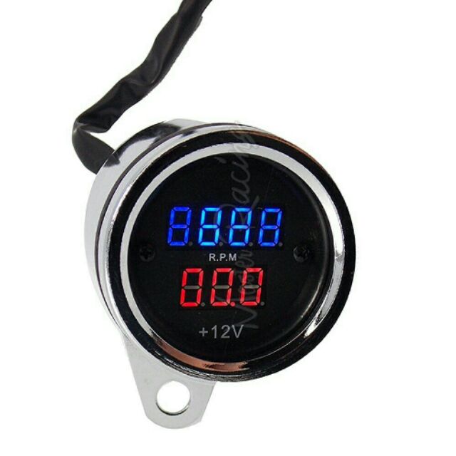 Universal Motorcycle Led Digital RPM Gauge +Voltmeter | Shopee Philippines