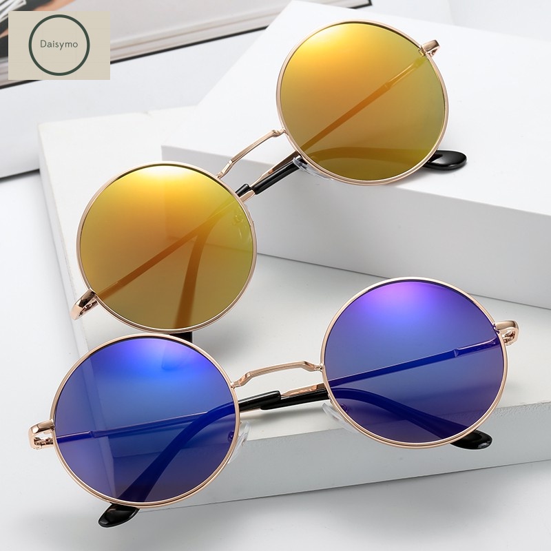 Sunglasses Small Round Metal Frames Colorful Lens Vintage Daisymo ...