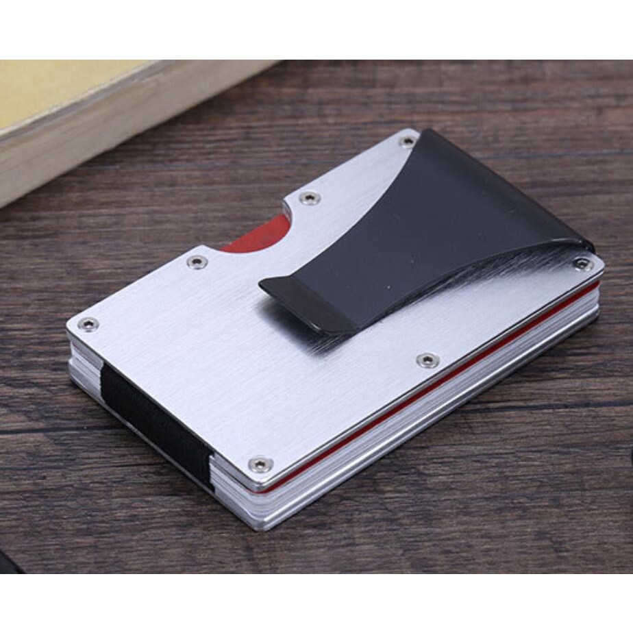 Fashion Metal Credit ID Card Holder Bank Name Bus Travel RFID Wallet ...