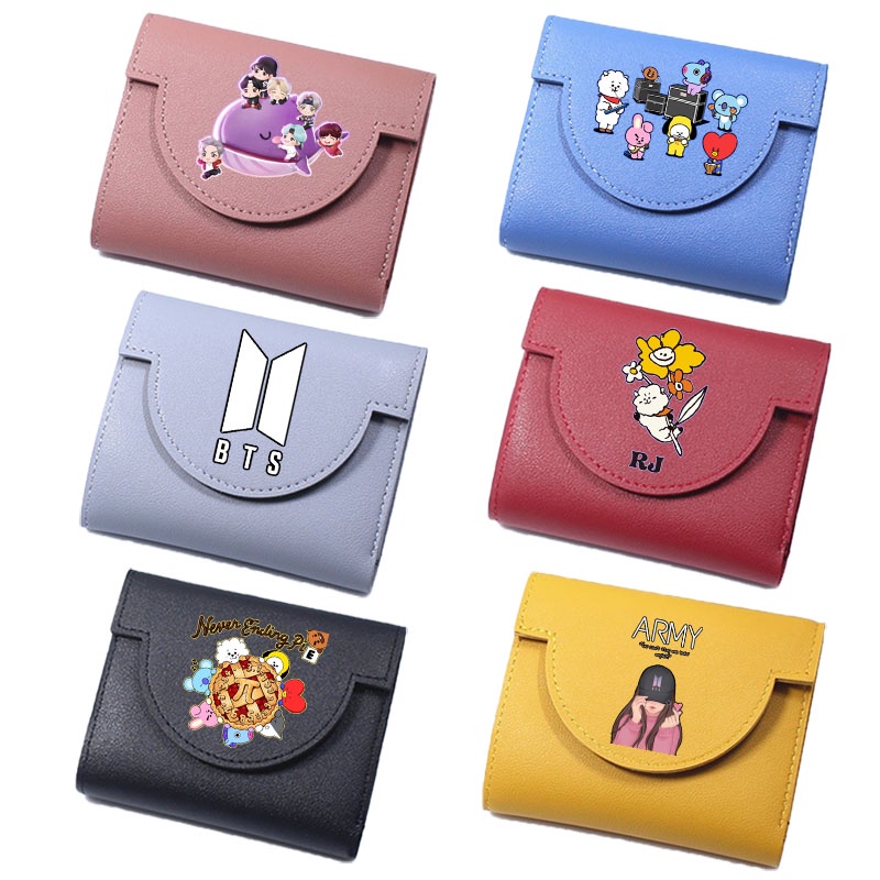 Korean BTS Wallet for Woman Cute Wallet for Men Short Wallet Card ...