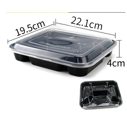 50pcs/3D Edible level Thicken Disposable Bento Box 4 division/grid with ...