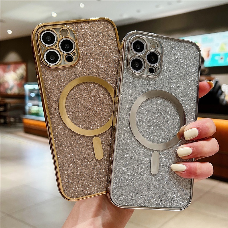 Shiny gold sliver color Case For IPhone 13 12 11 Pro Max XR X XS MAX ...