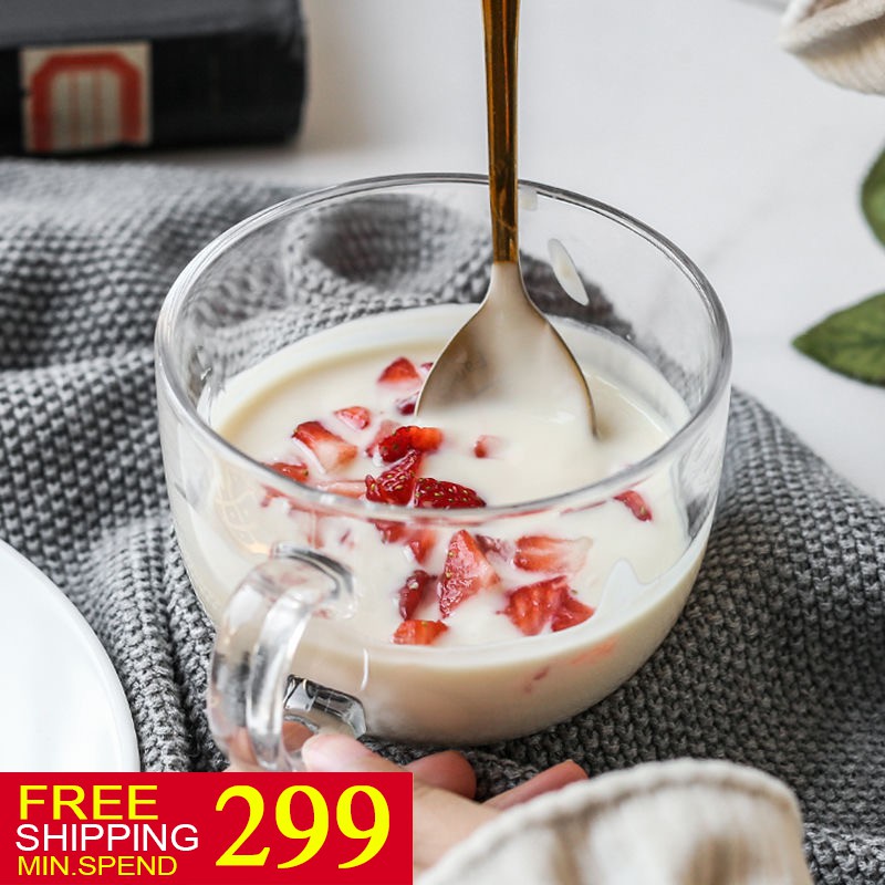 MOLLY European Tempered Glass cup Milk Cup Transparent Coffee Cup ...