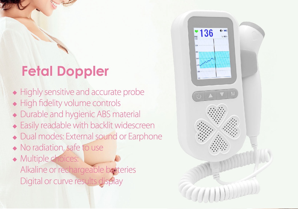 NIVICO BEBE Dual Mode Ultrasound Fetal Doppler Infant Heart Monitor ...