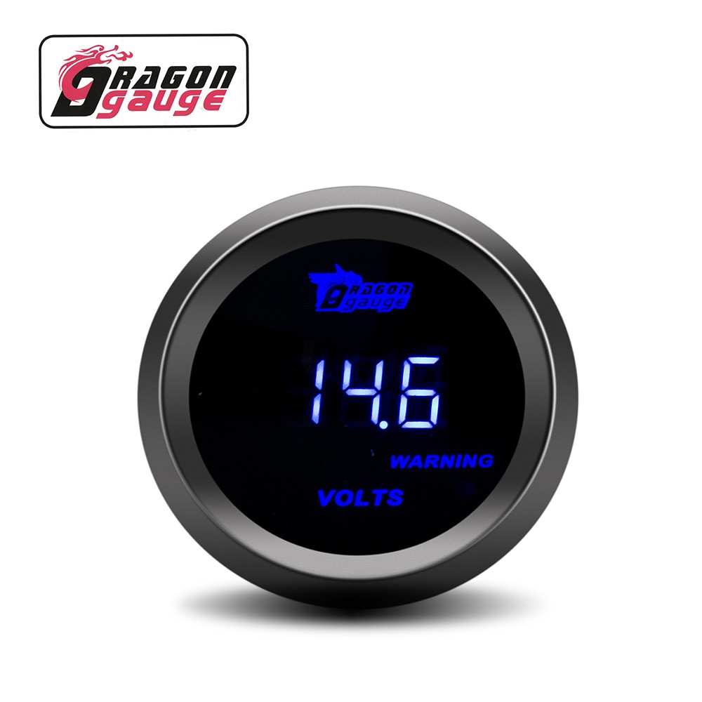 Dragon Gauge Voltmeter 2" 52mm Digital led 8-18 Volts Gauge Black Face ...