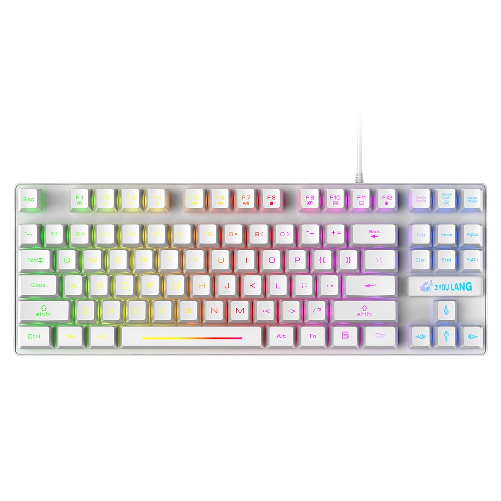 ZIYOULANG K16 87 keys Mechanical Keyboard RGB Rainbow Backlit Gaming ...