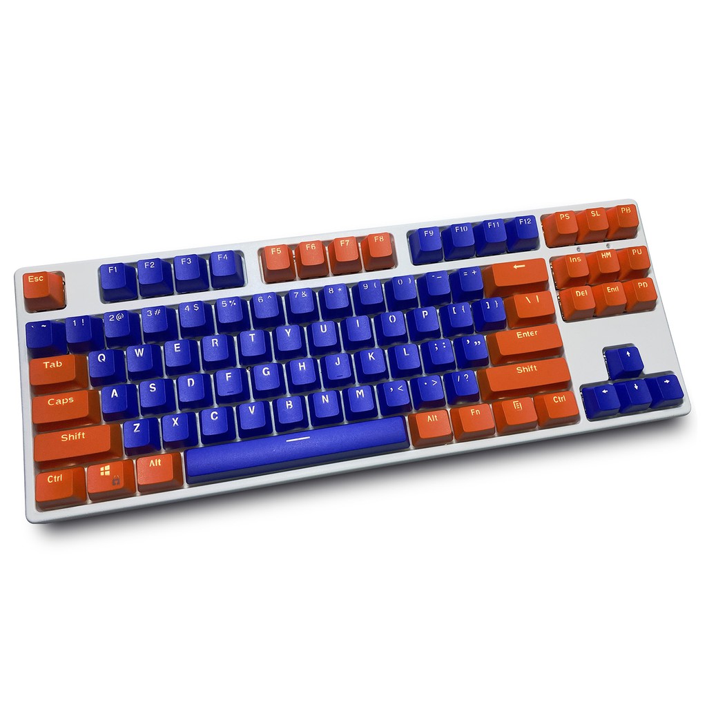 Orange navy blue Keycaps 87 key PBT for Cherry MX Mechanical Keyboard ...