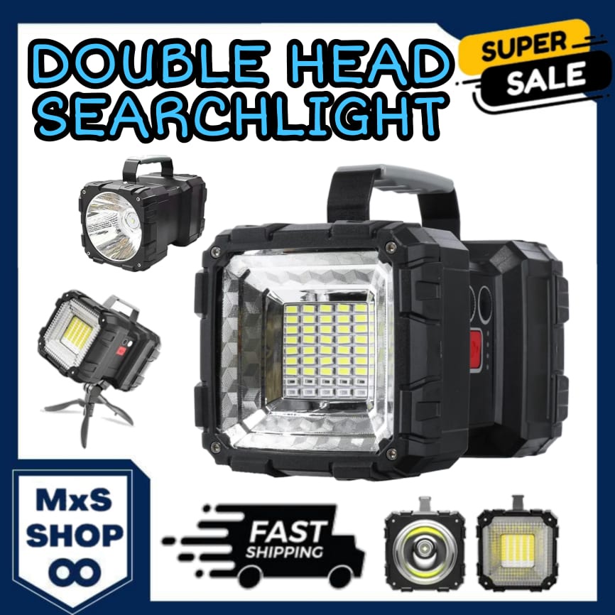Super Bright LED Waterproof Rechargeable Double Head Searchlight ...
