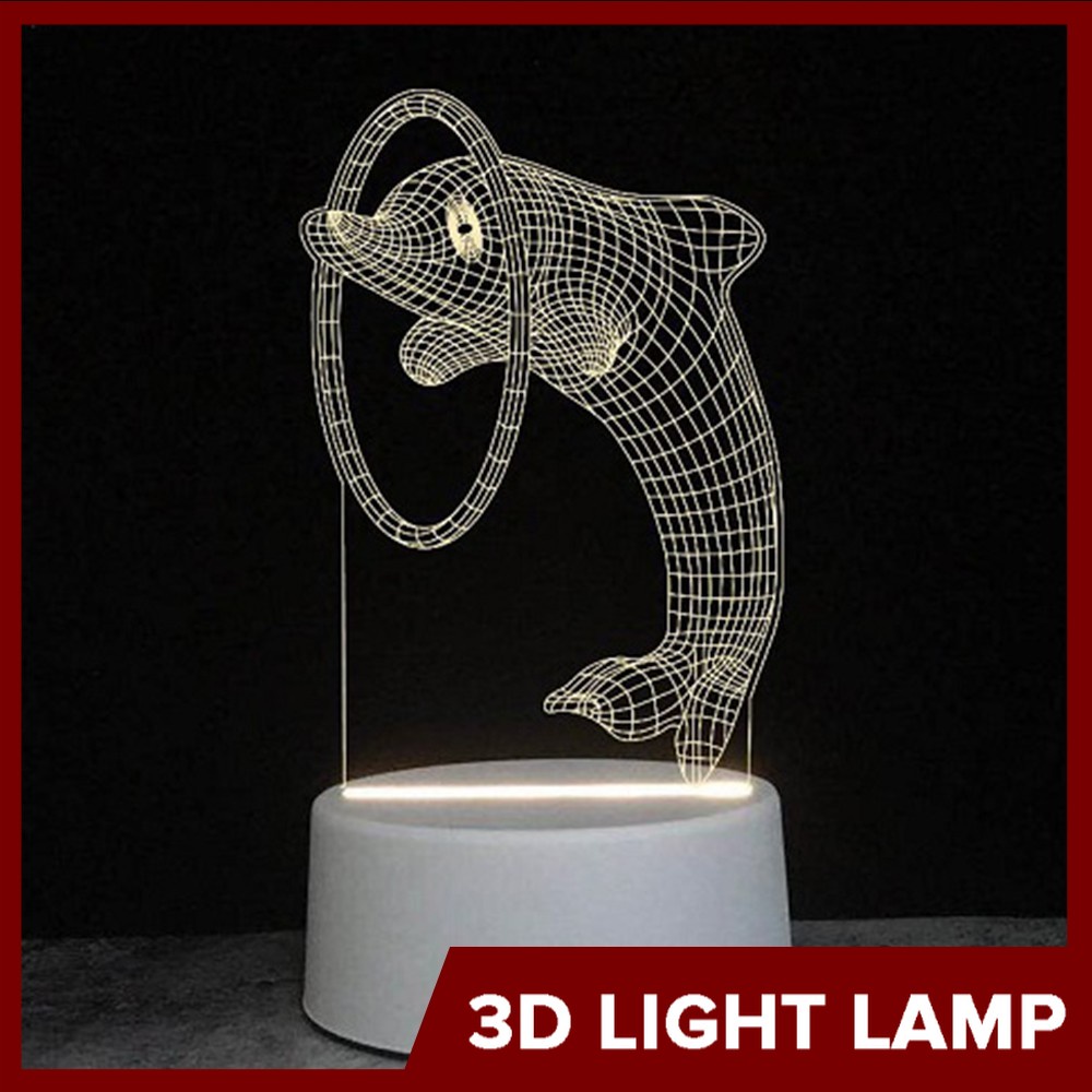 3D Acrylic Night Light Optical Illusion Light Desk Lamp 1pc Set (Random ...