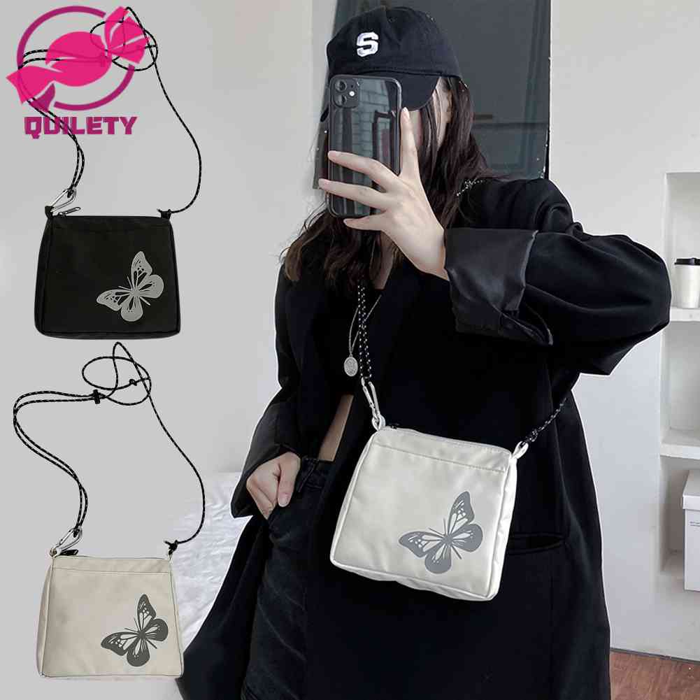 Streetwear Crossbody Bag Women Butterfly Reflective Small Shoulder ...