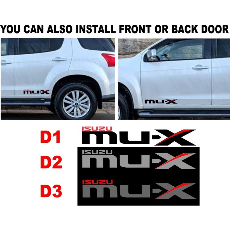 Isuzu Mu-x/Mux Car Sticker Design for doors Set 2pcs | Shopee Philippines