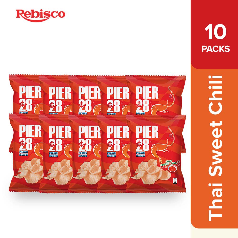 Pier 28 Prawn Crackers Thai Sweet Chili 22g x 10Pcs | Shopee Philippines