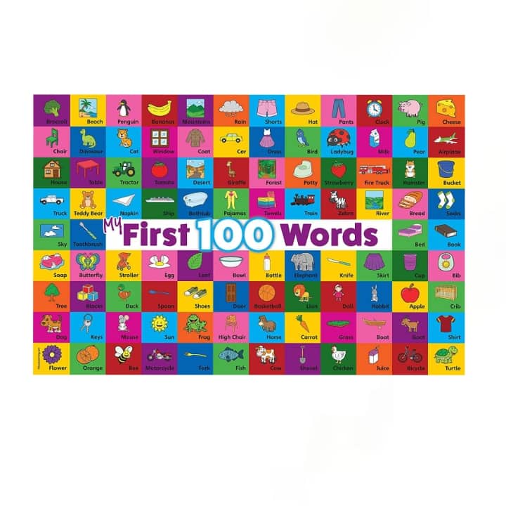 My First 100 Word, Laminated Educational Charts for Kids and Students ...