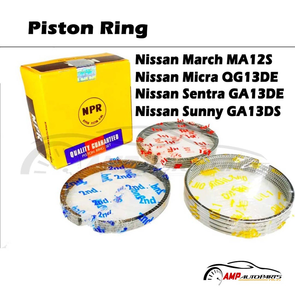 NPR / TP Piston Ring SET for Nissan March Micra , Sentra and Sunny GA13 QG13 / Sentra 1.3 LEC ...