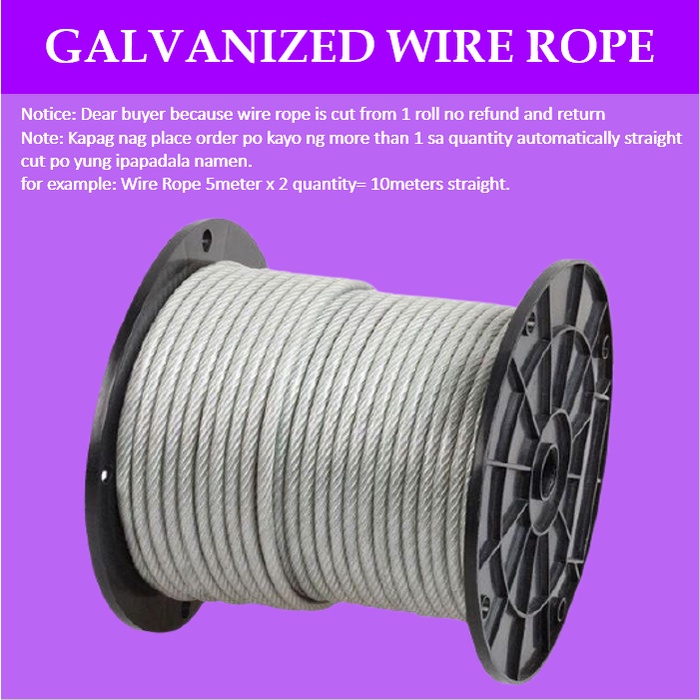 Mago Galvanized Steel Wire Rope 4-12mm Iron Wire Rope Core 30-50 Meters ...
