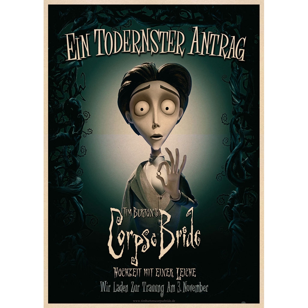 Tim Burton movie posters.The Corpse Bride. Vintage Retro Matte Kraft ...